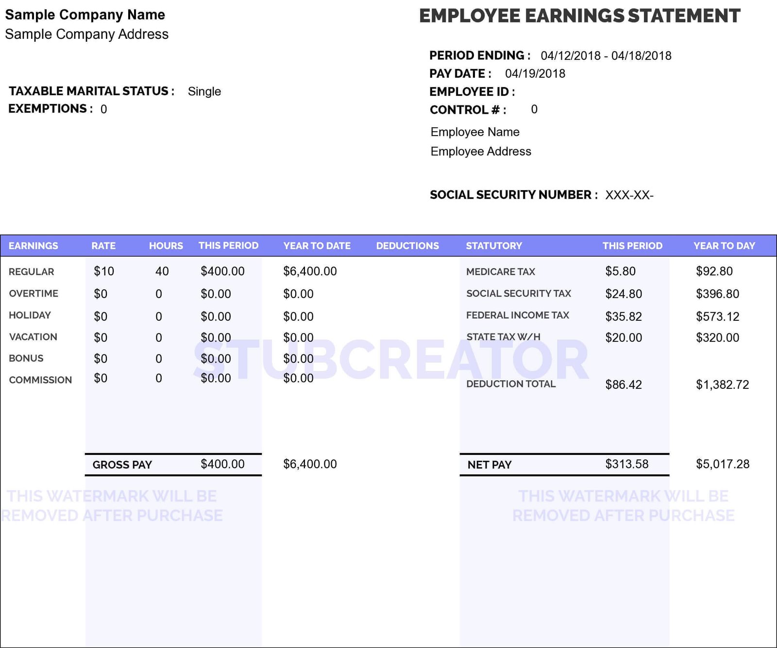 Paycheck Sample Template Paycheck Sample Template