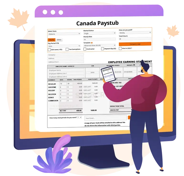 Paystub Generator Canada | Canadian Pay Stub Generator
